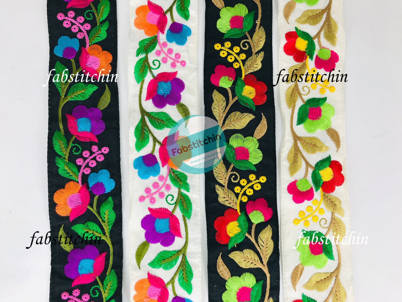 Floral Sari Fabric Trim-multi Colour Embroidered Sari - Etsy