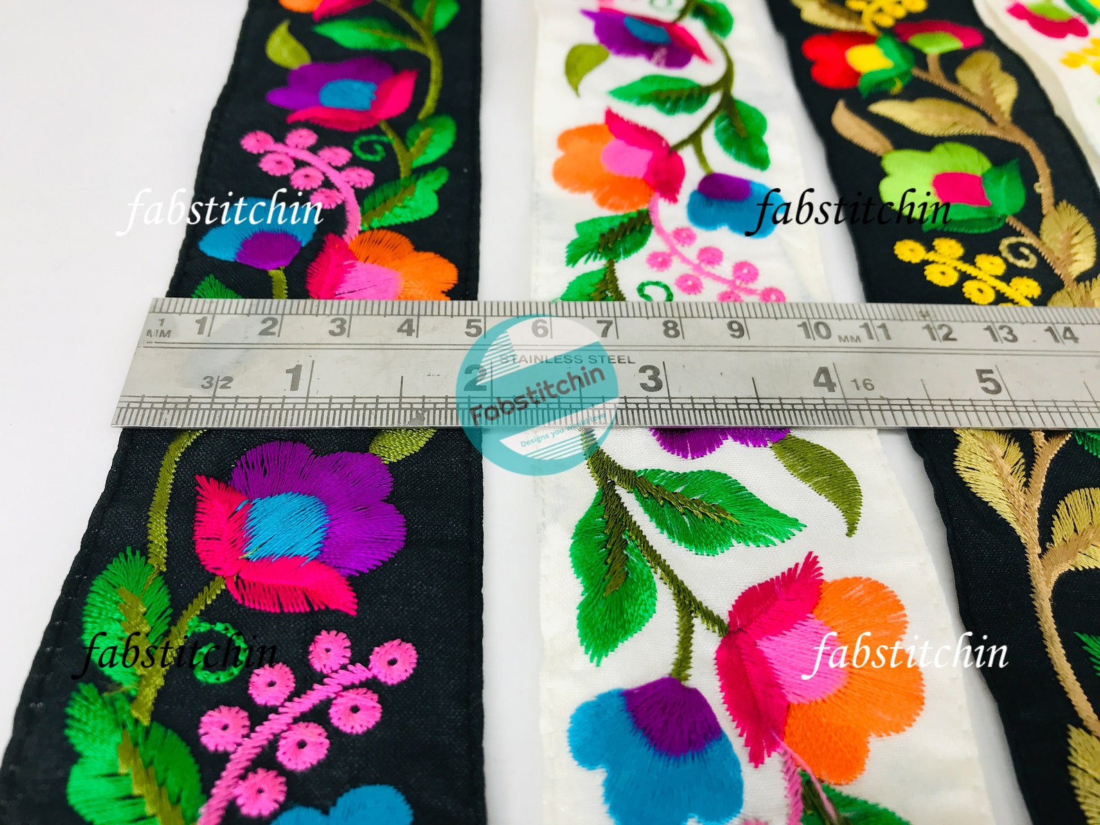 Floral Sari Fabric Trim-multi Colour Embroidered Sari - Etsy