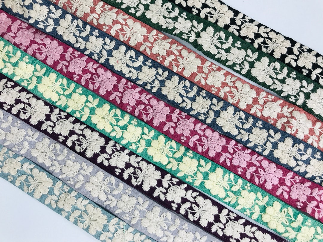 Sari Fabric Trim-multi Colour Embroidered Sari Border-silk Sari Fabric ...