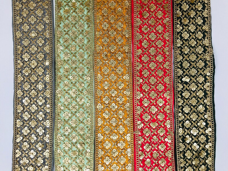 Sari Fabric Indian Trim Sari Silk Fabric Trim-embroidered | Etsy