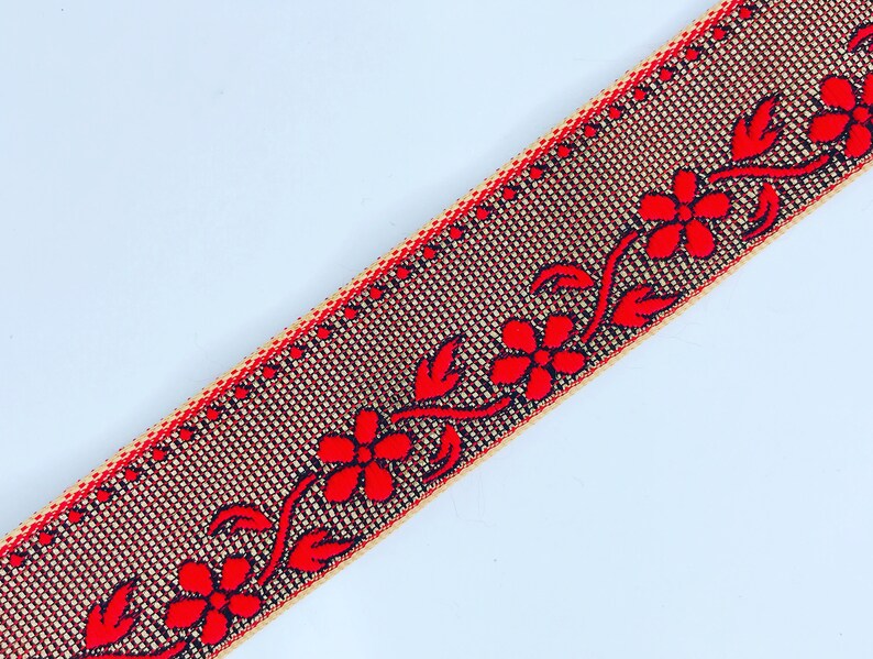 Floral Jacquard Embroidered Net Fabric Border, Ribbons, Laces, Trims ...