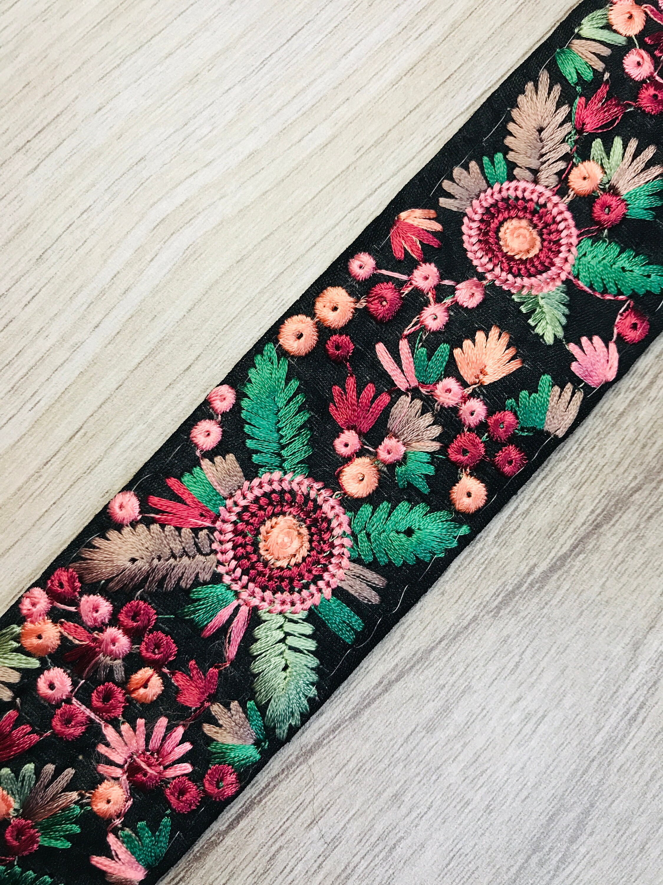 Floral Fabric Trim Embroidered Border Crafting Sewing - Etsy