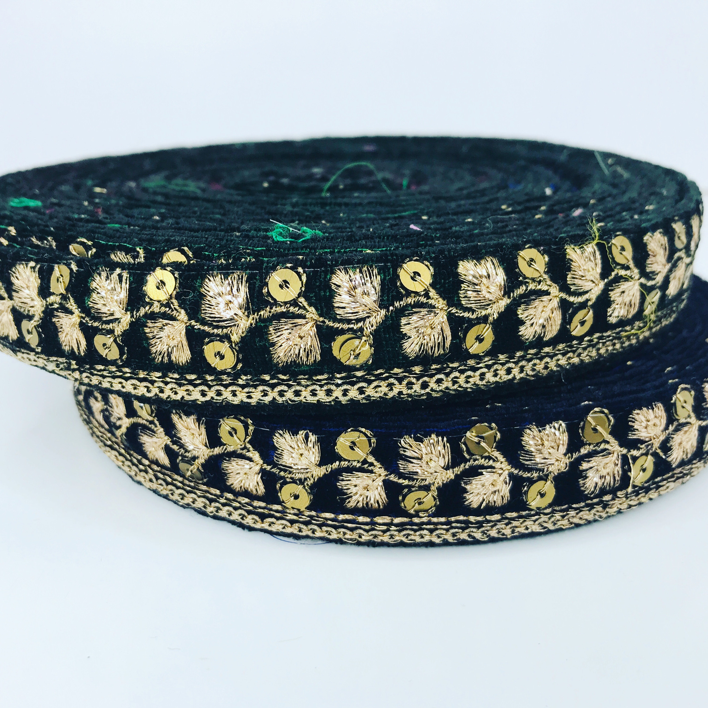 Beautiful Floral Embroidered Velvet Fabric Border Ribbons - Etsy