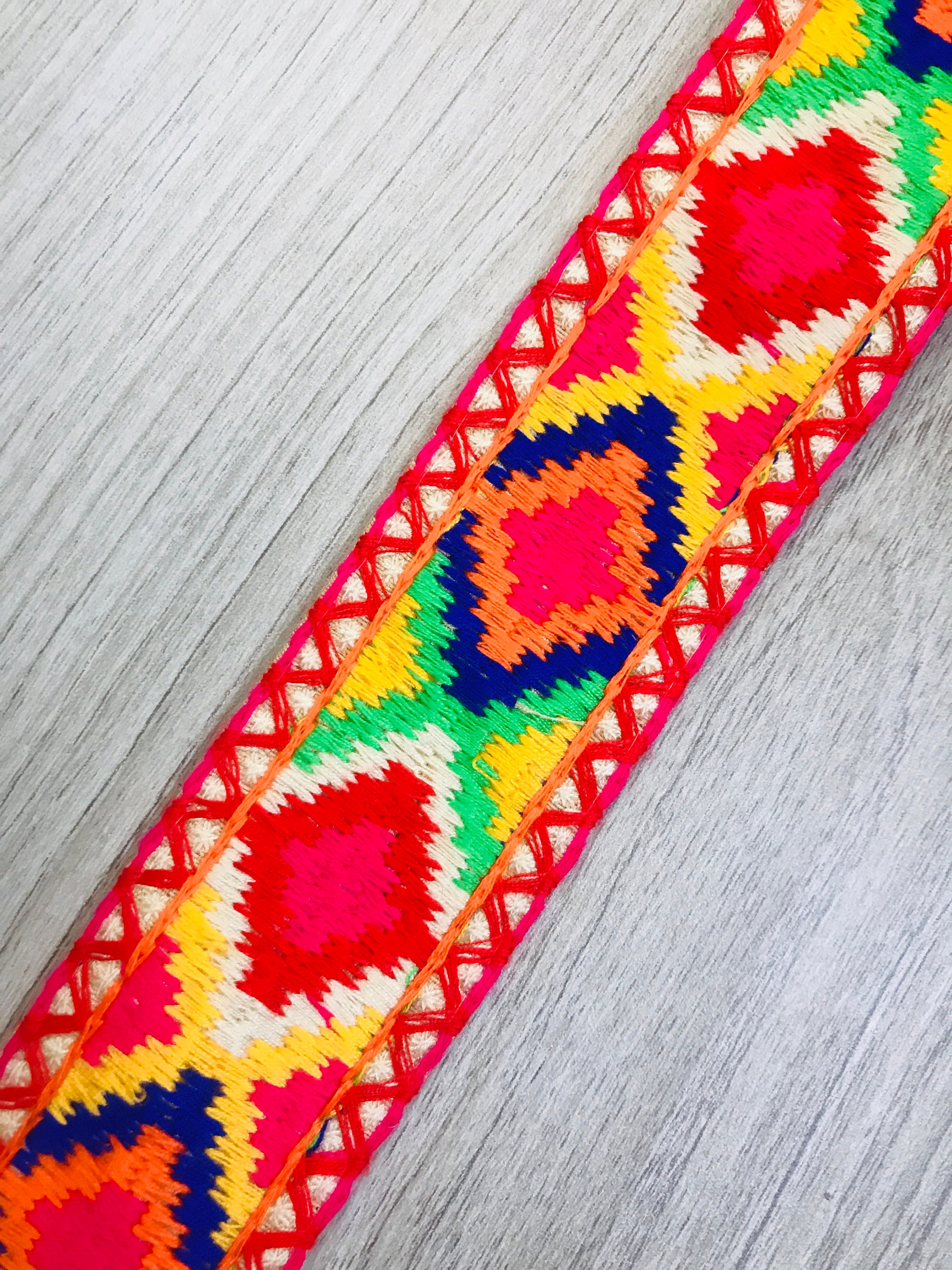 Embroidered Design Trim Multicolored Embroidered Trim Sari - Etsy