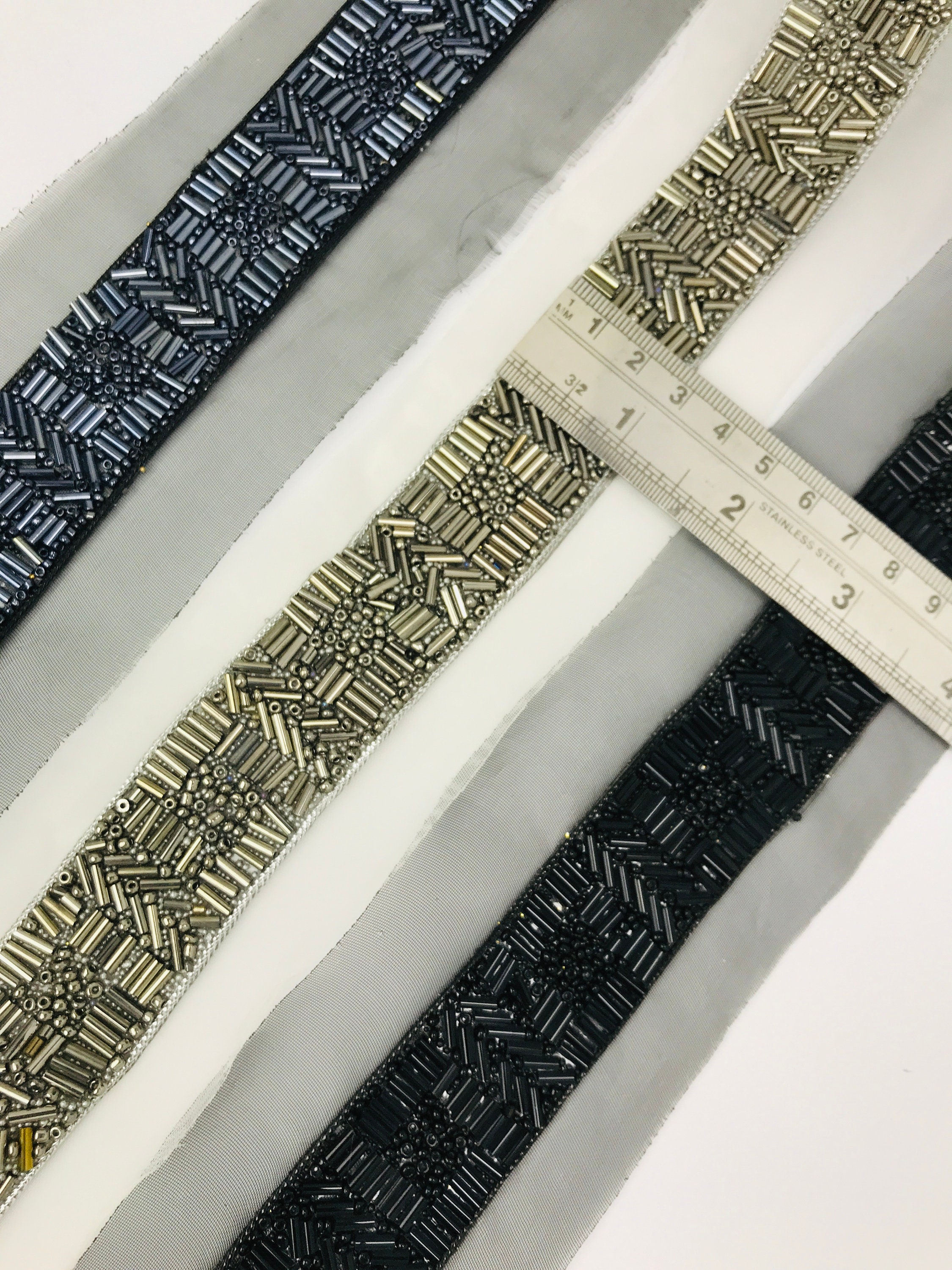 Shinny Trim Embroidered Trims Boho Clothing Border Metallic ...