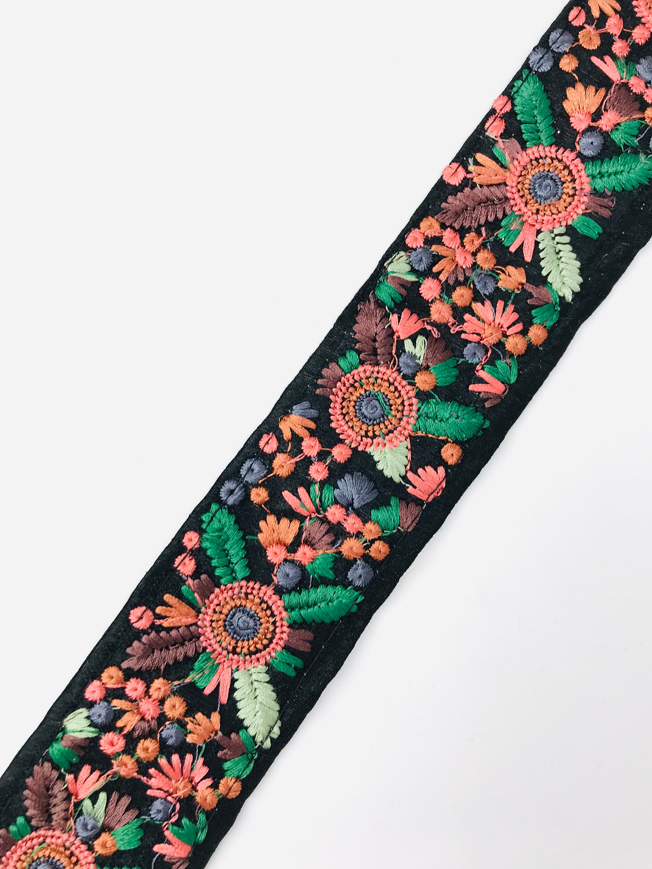 Floral Fabric Embroidered Border Ribbons Laces Trims From - Etsy