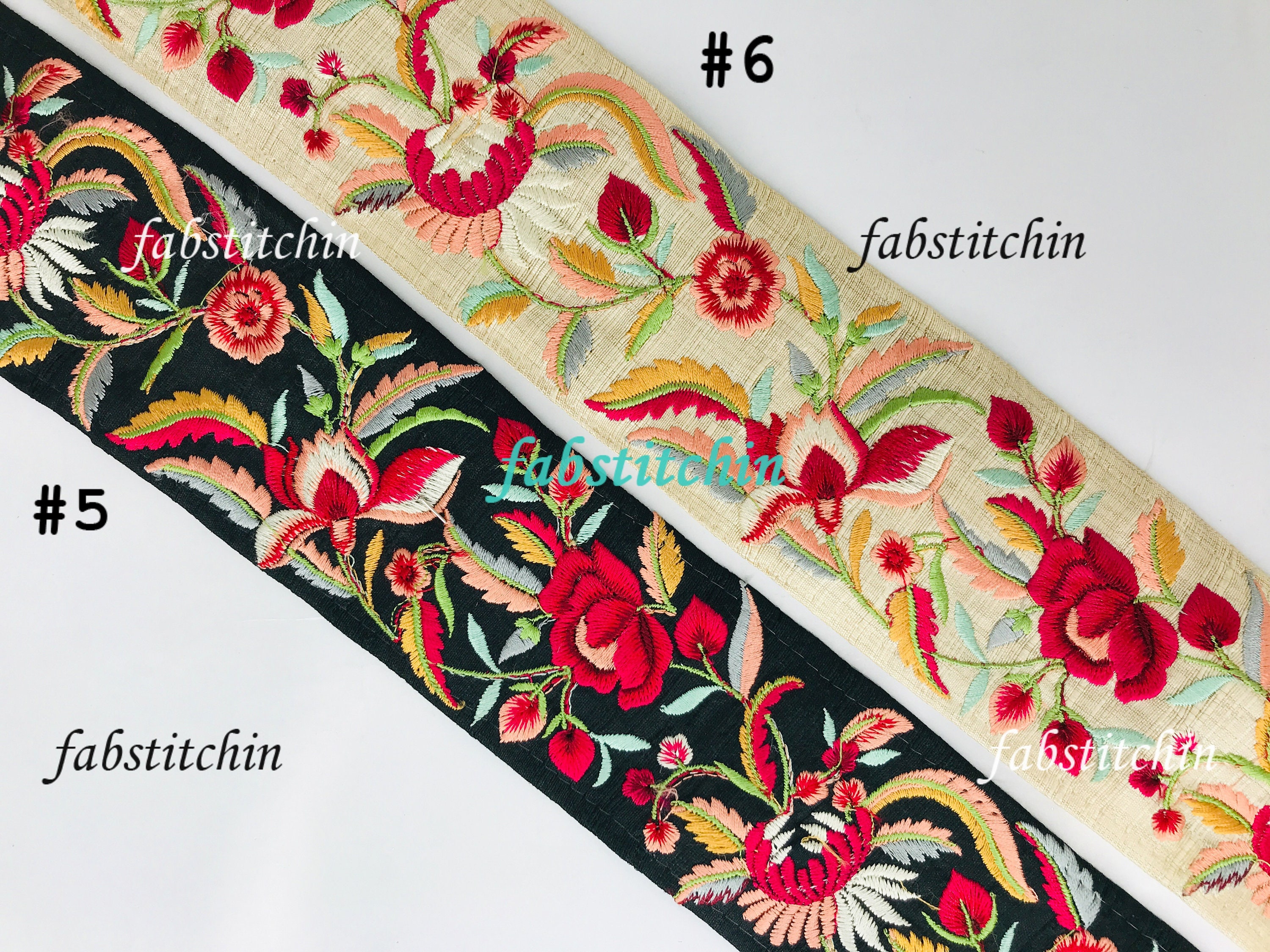 Silk Ribbon Silk Fabric Trim Embroidered Trim Sari Border - Etsy