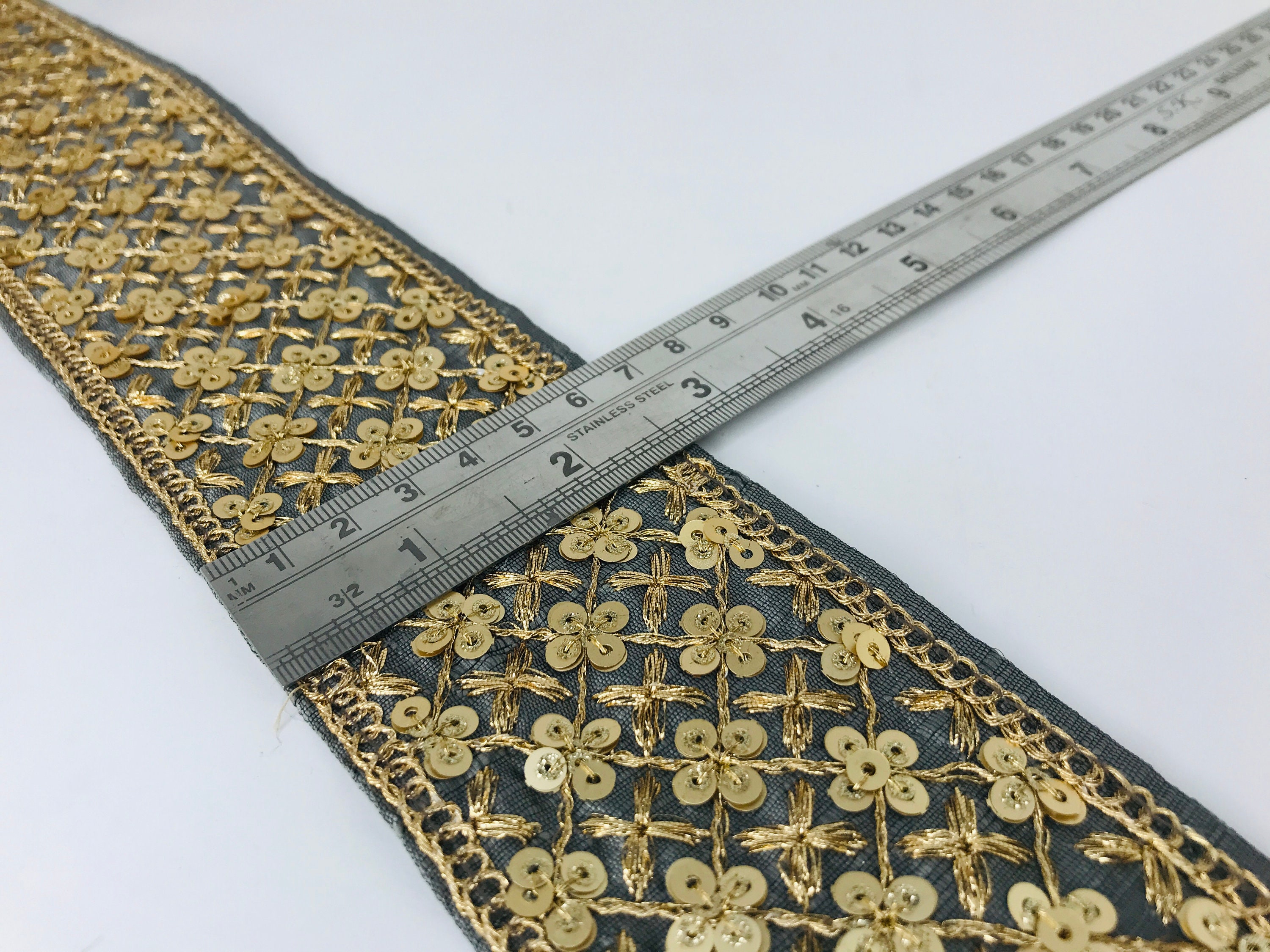 Sari Fabric Indian Trim Sari Silk Fabric Trim-embroidered - Etsy