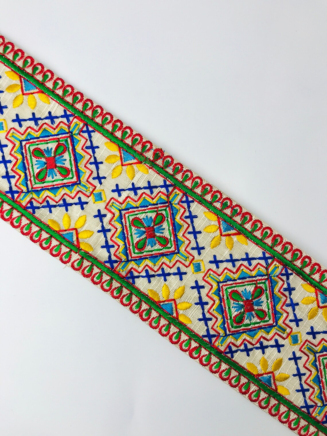 Floral Cross Stitch Thread Embroidered Border Trim Sewing - Etsy