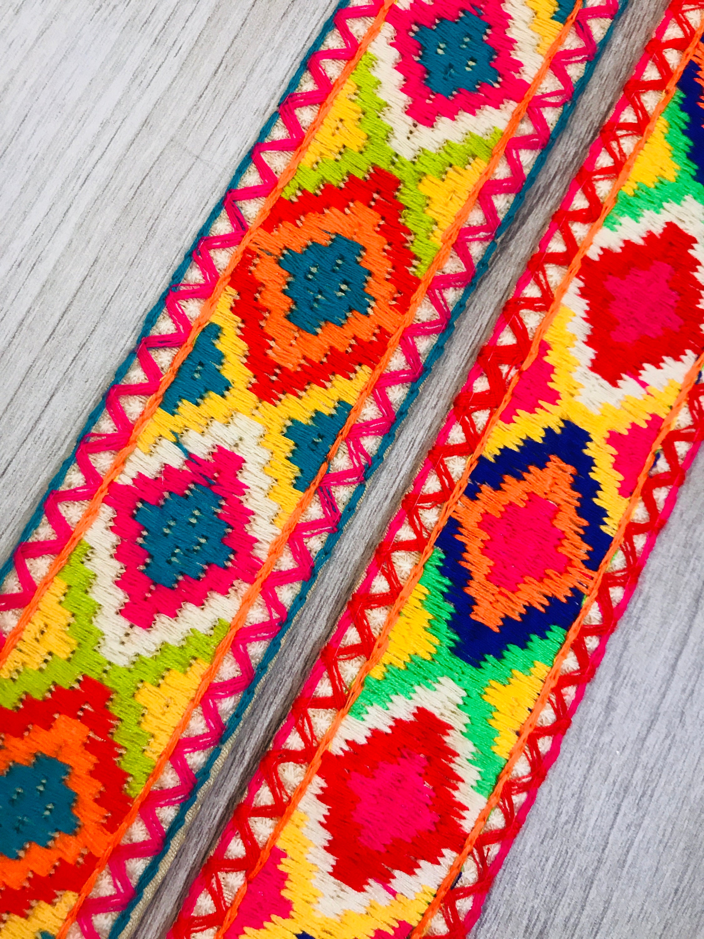 Embroidered Design Trim Multicolored Embroidered Trim Sari - Etsy