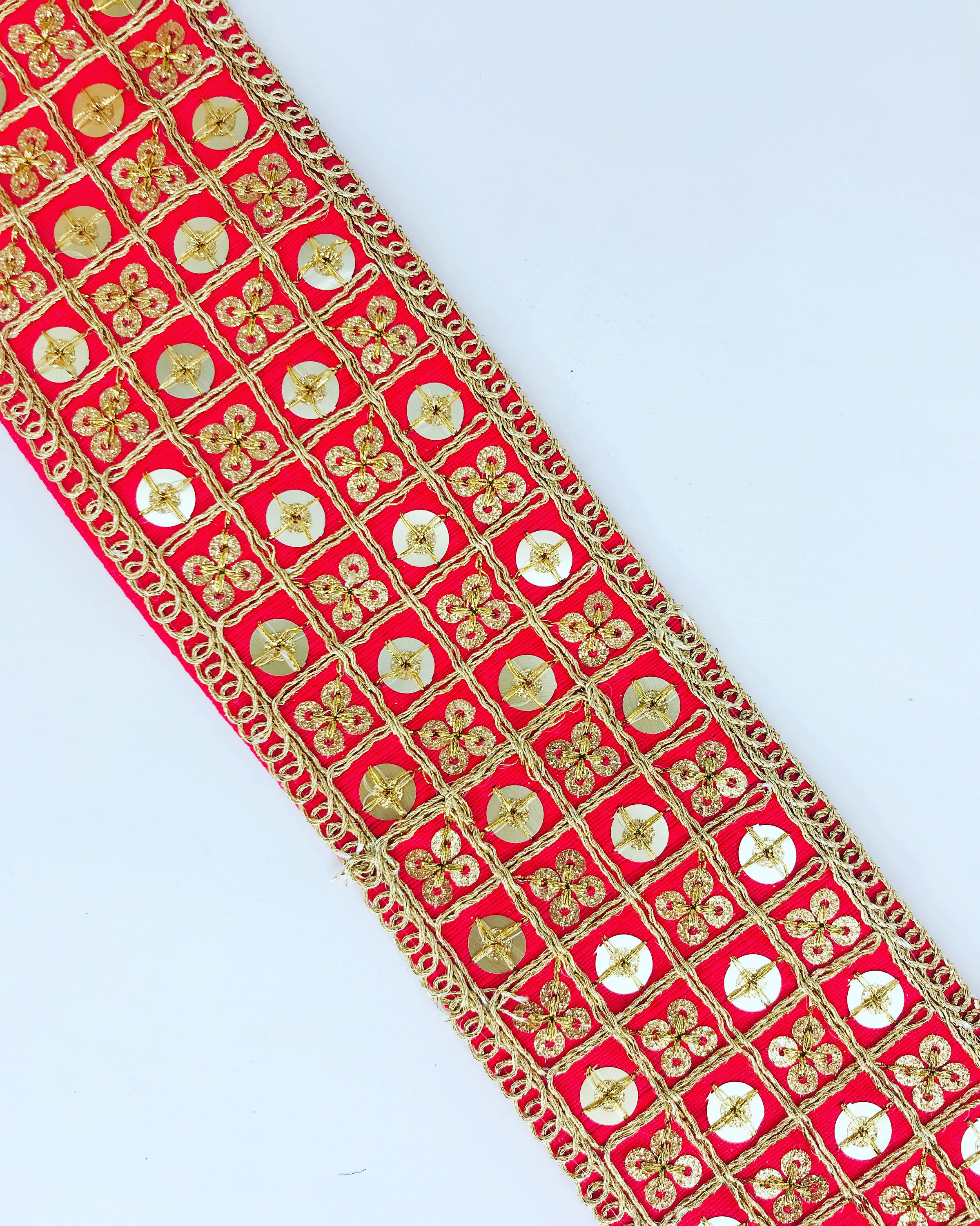 Sari Silk Fabric Trim-embroidered Trim, Sari Fabric Indian Trim, Sari ...