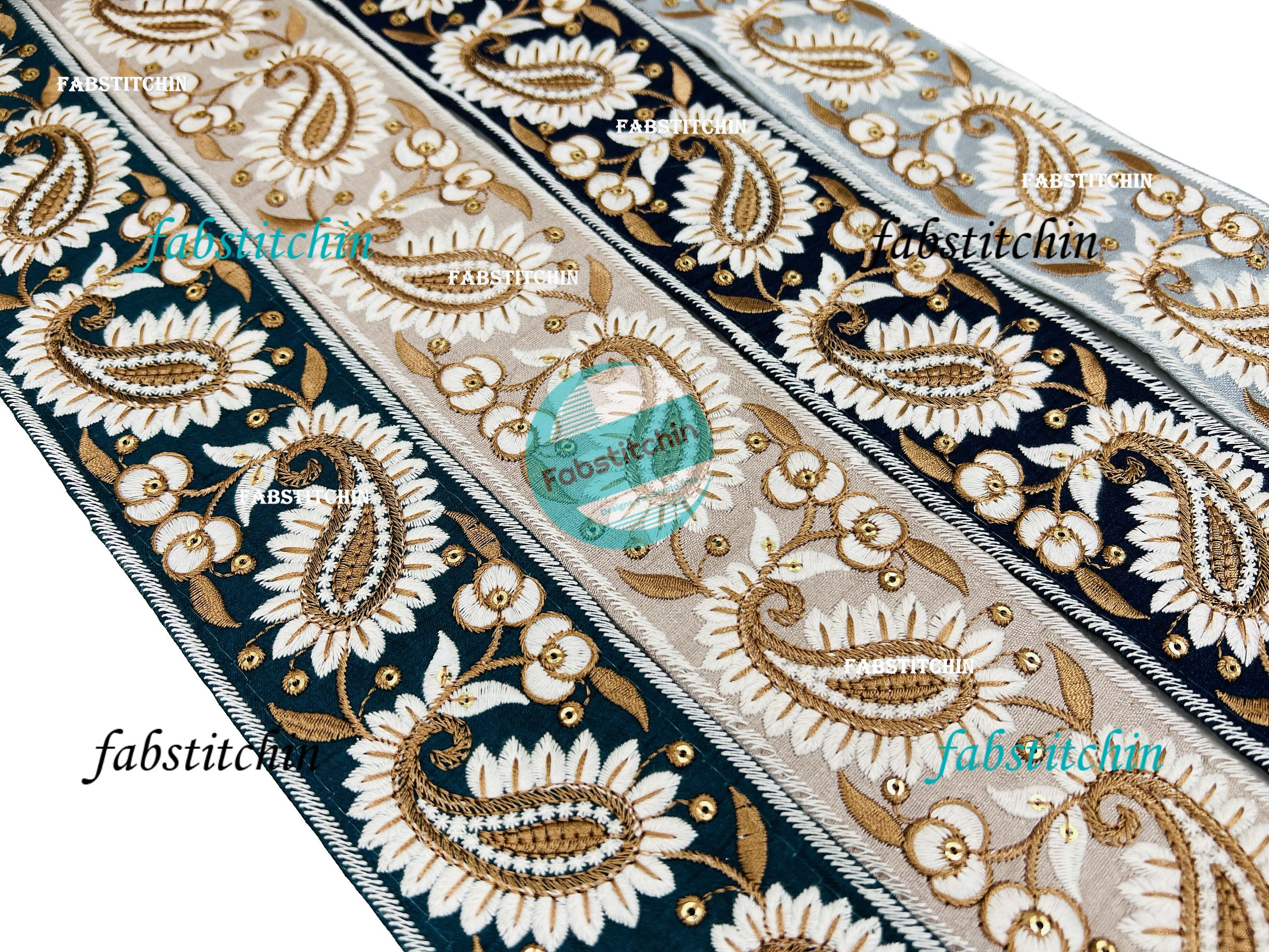 9 Yards Saree Border Indian Lace Trim Embroidered Ribbon Sari - Etsy