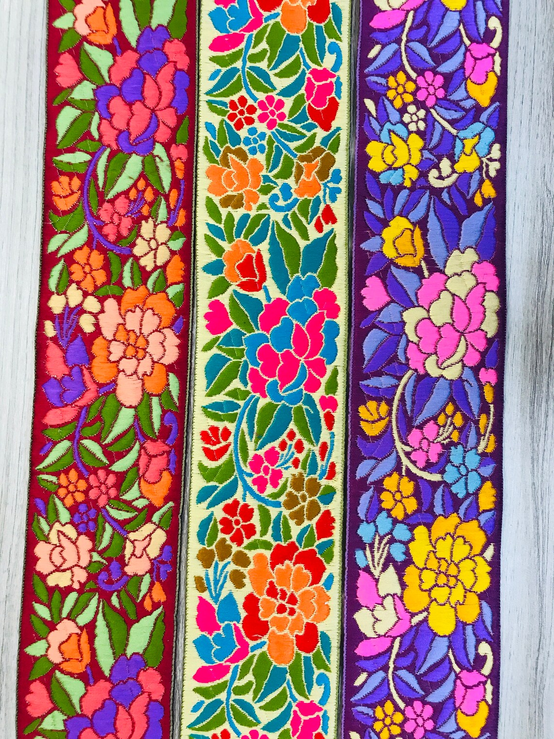 Indian Jacquard decorated ribbon fusible applique patterns | Etsy