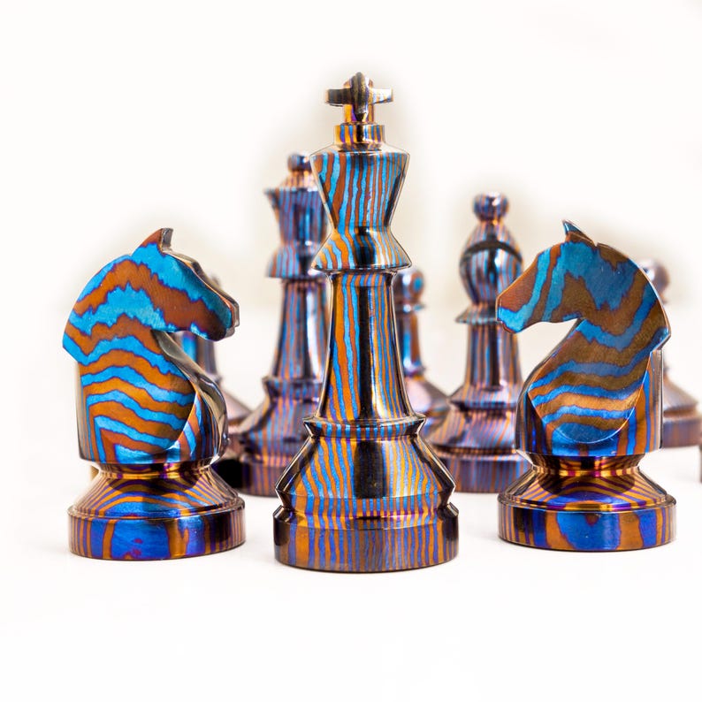 Handmade Exotic Timascus Magnetic Chess Set | Luxury Metal Game - Etsy