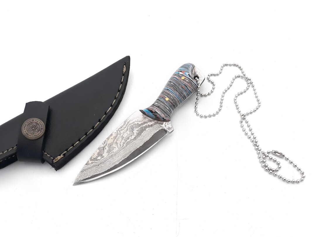 VG-20 Sanmai Damascus Knife With Leather Sheath Hand Made - Etsy