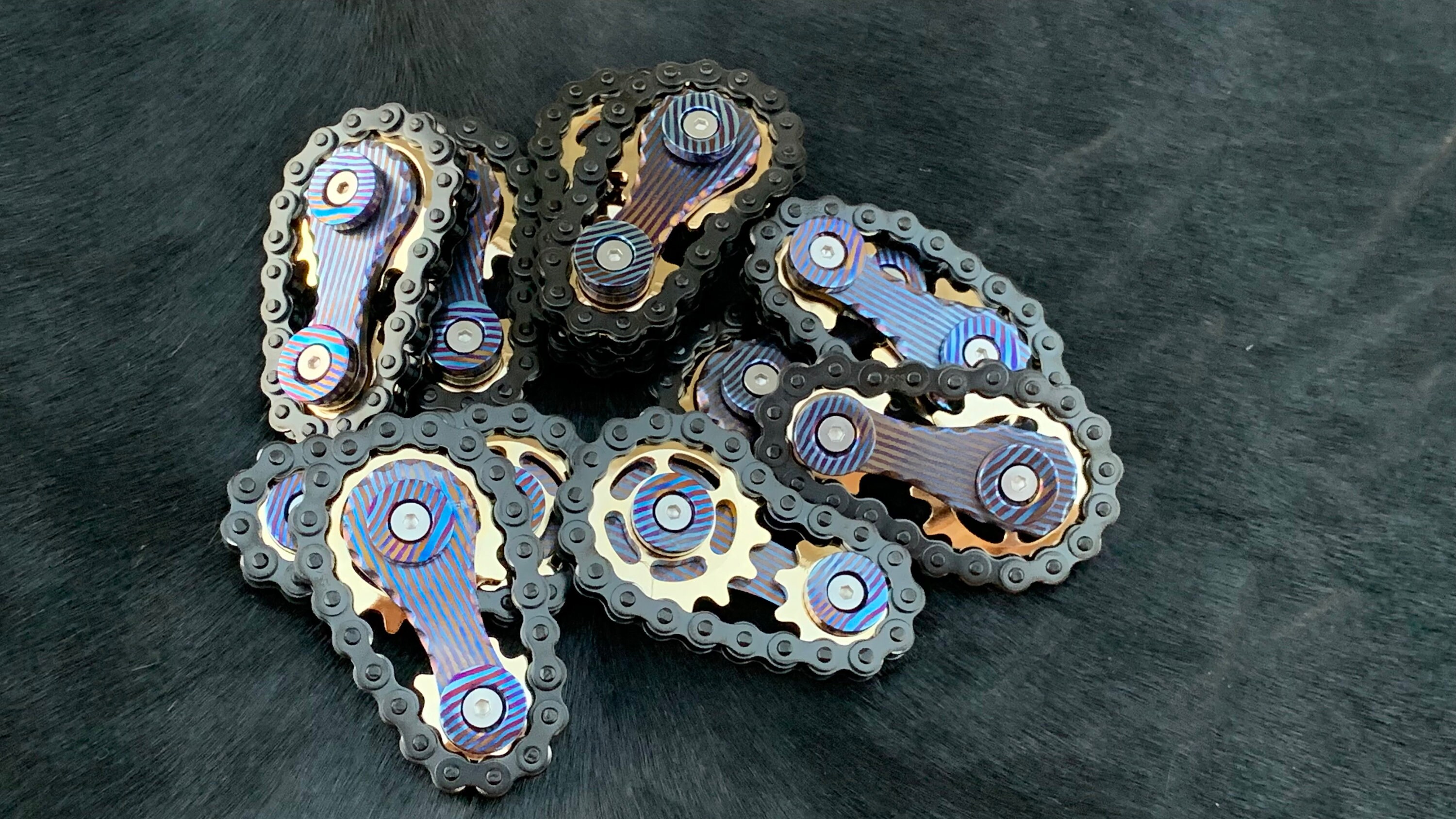 Timascus Bike Chain Fidget Spinner • Titanium Damascus EDC Toy ...