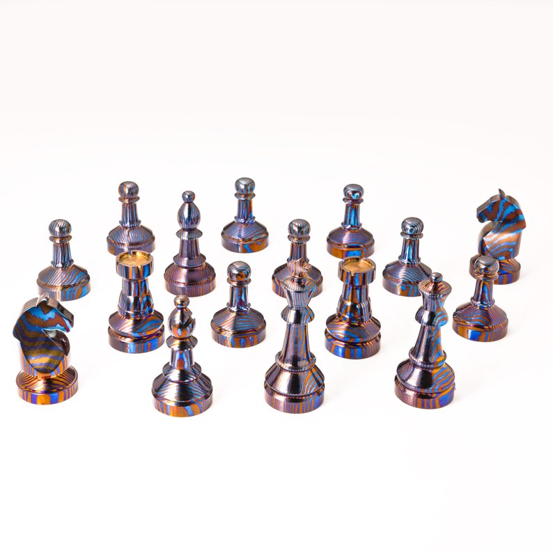 Handmade Exotic Timascus Magnetic Chess Set | Luxury Metal Game - Etsy