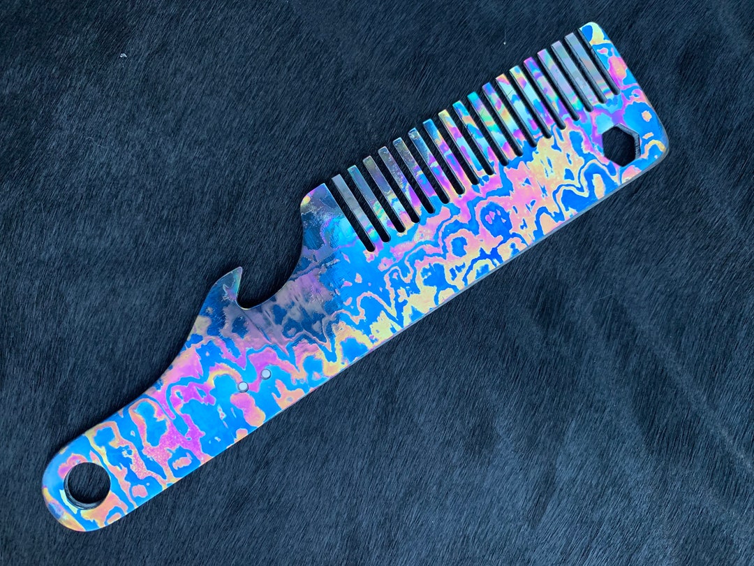 EDC Multi Purpose Bottle Opener Niobiti Pocket Beard Comb With Mokuti ...