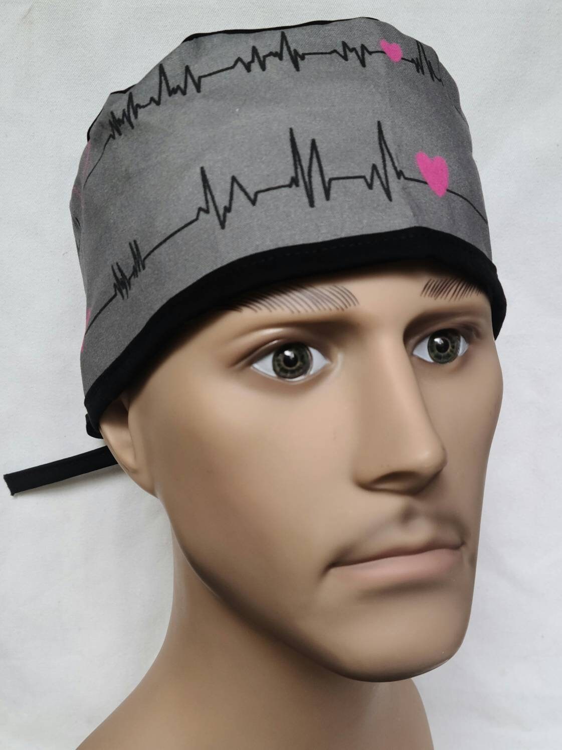 EKG ECG Heartbeats Surgical Scrub Hat Theatre Cap Tie in Back Hat - Etsy
