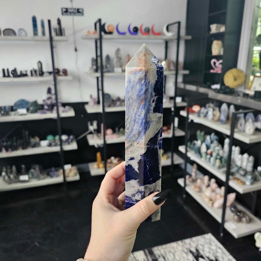 Sodalite Tower, Large Crystal Tower, Statement Crystal - Etsy