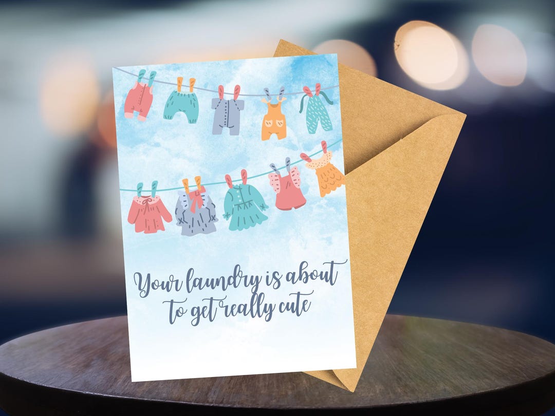 Funny Laundry Baby Shower Card, Expecting Mom Gift - Etsy UK