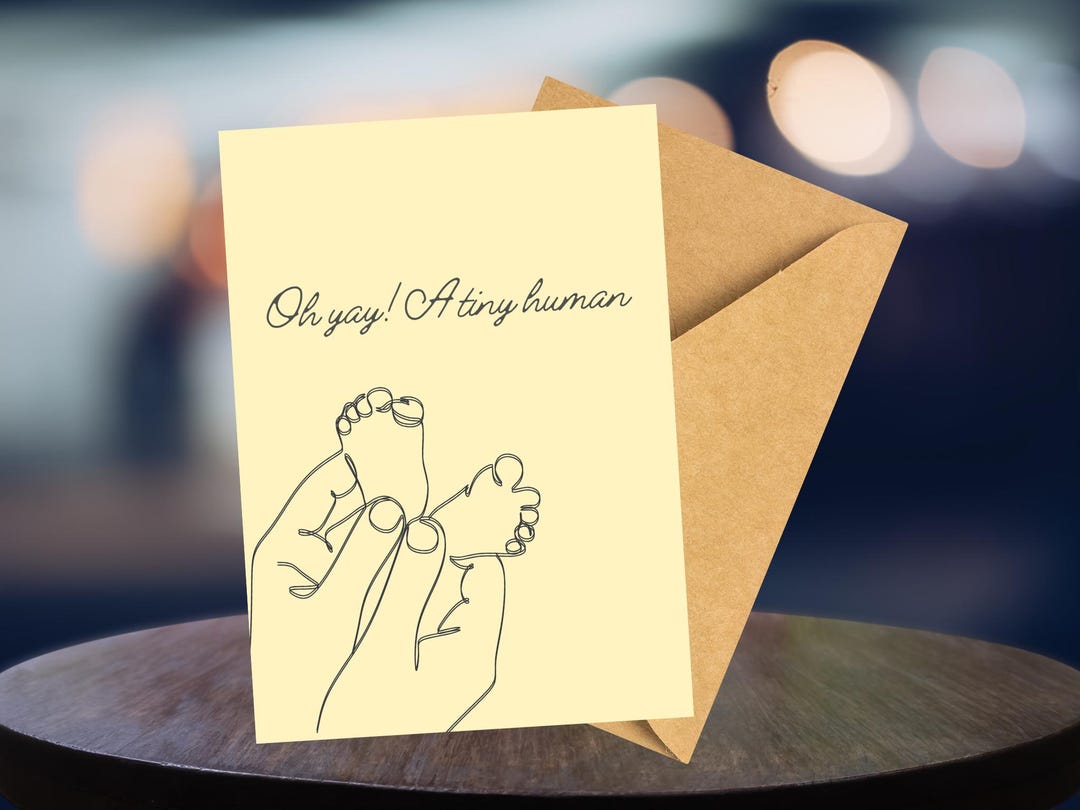 Funny Baby Shower Card, Tiny Human Pregnancy Greeting Card - Etsy