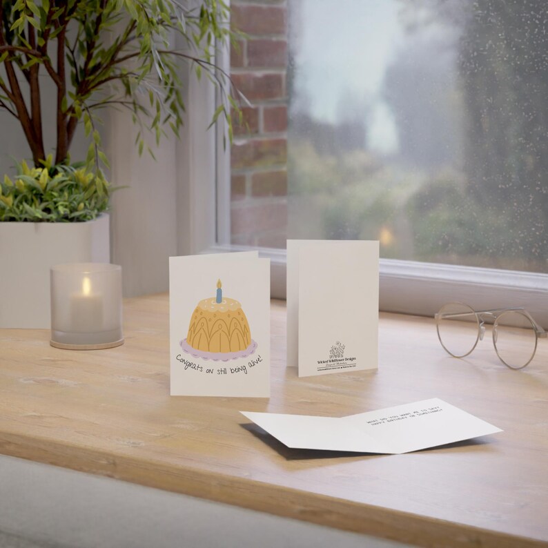 Funny 'being Alive' Birthday Card: Cake Celebration, Handmade Greeting ...
