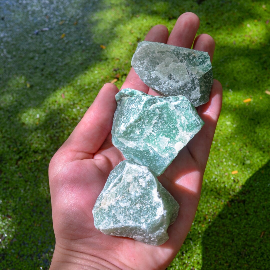 Green Aventurine Rough Chunks - Ethically Sourced - Good Luck Crystals - Prosperity Crystals - Etsy