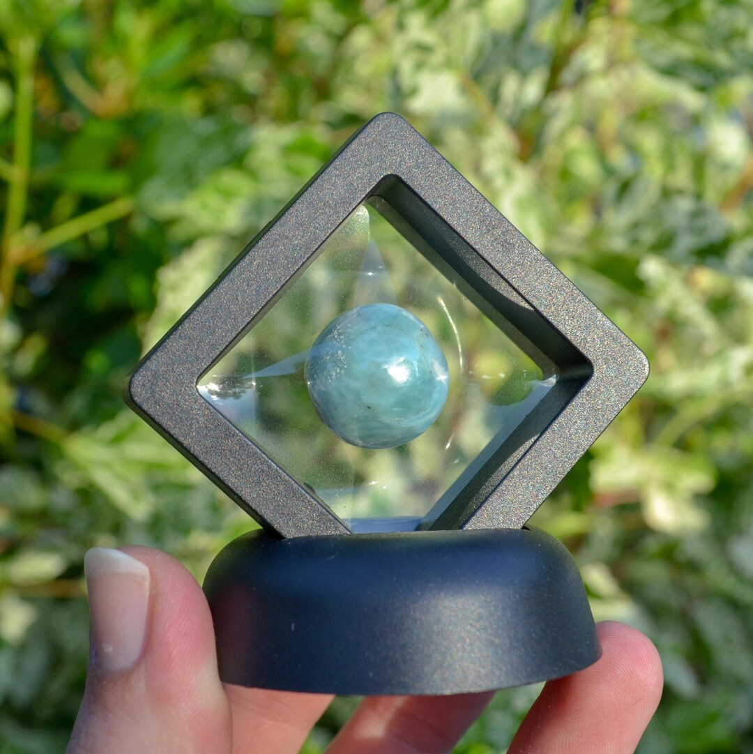 Mini Blue Larimar Sphere in Display Stand Crystals for Third Eye ...