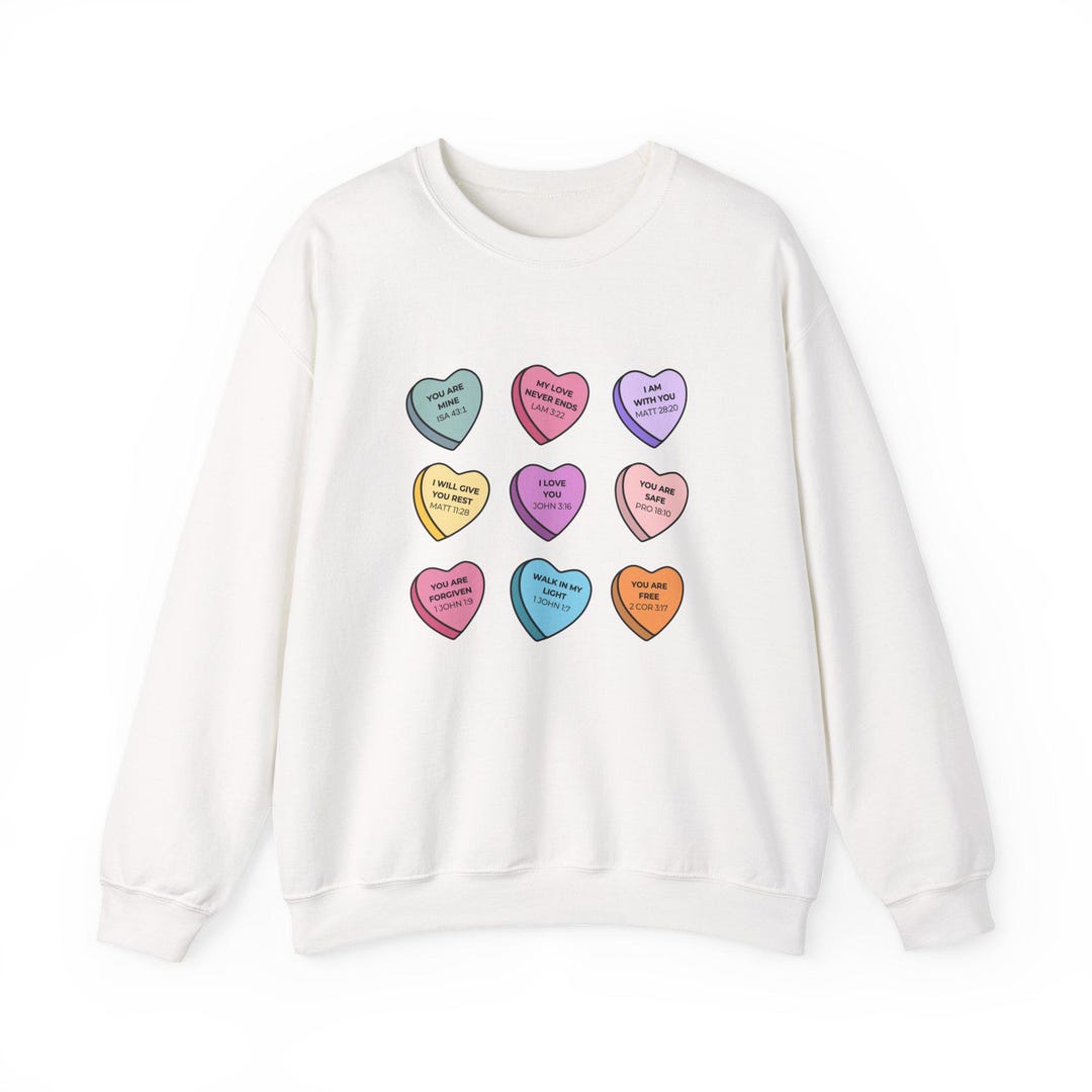 Conversation Hearts Jesus Scripture Sweatshirt | Christian Valentine ...