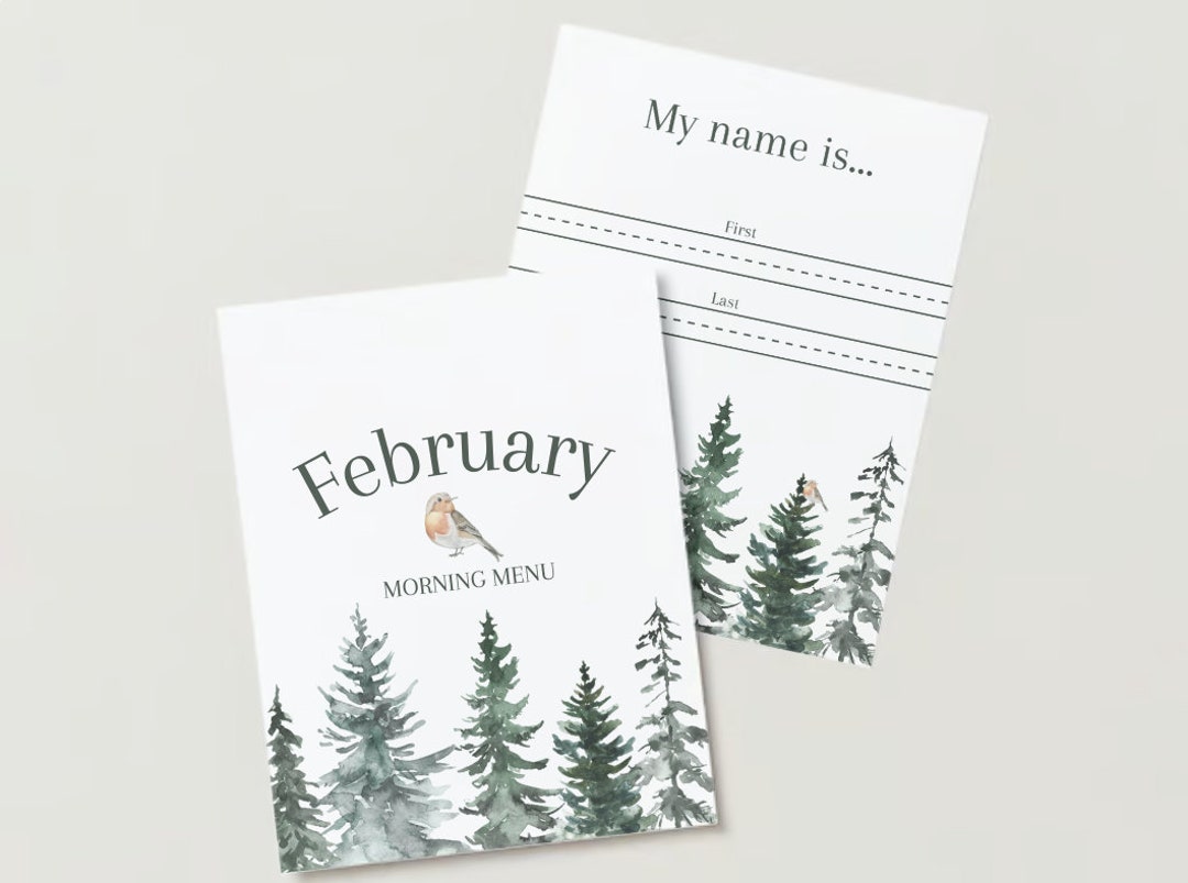 February Morning Menu, Montessori Inspired, Catholic Homeschool - Etsy