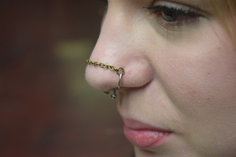 Nose Chain for Double Nostril Piercings Customizable Length - Etsy