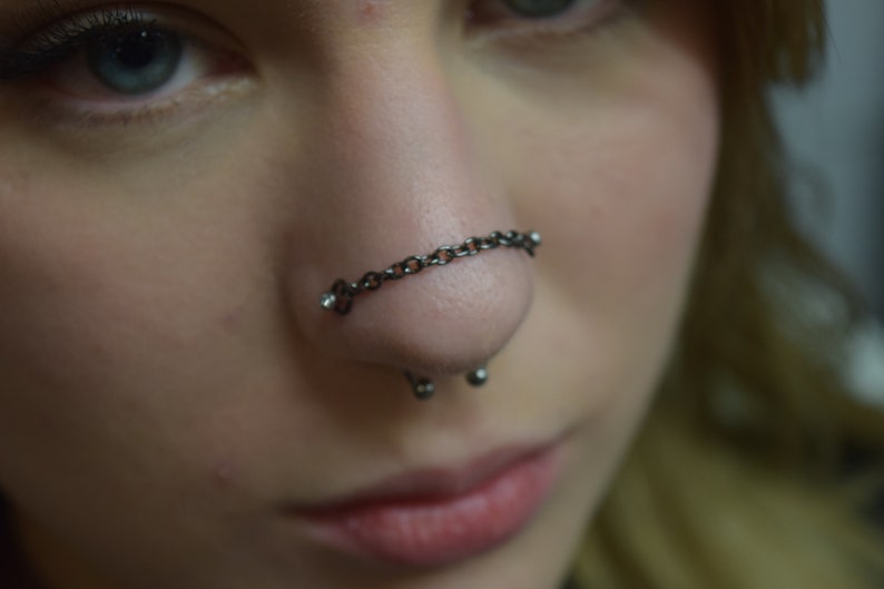 Nose Chain for Double Nostril Piercings Customizable Length - Etsy Nose Chain for Double Nostril Piercings Customizable Length - Etsy