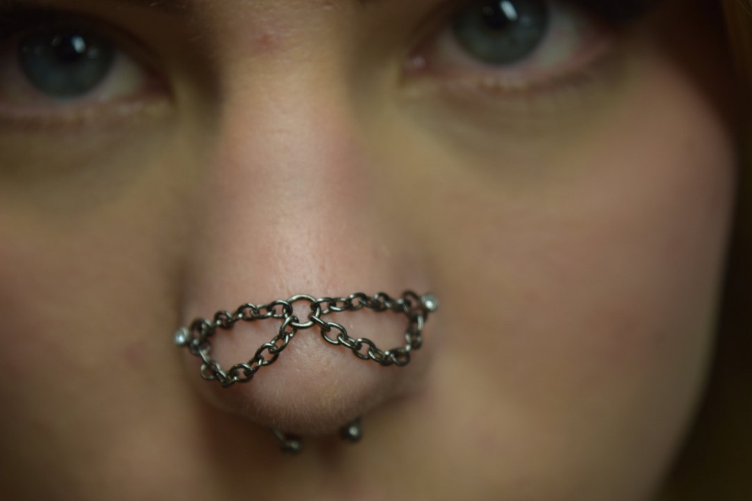 Nose Chain With Layered Effect for Double Nose Piercing - Etsy