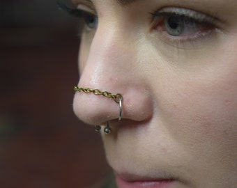 Twisted Tiny Fake Nose Ring Faux Nose Ring Twist Hoop - Etsy