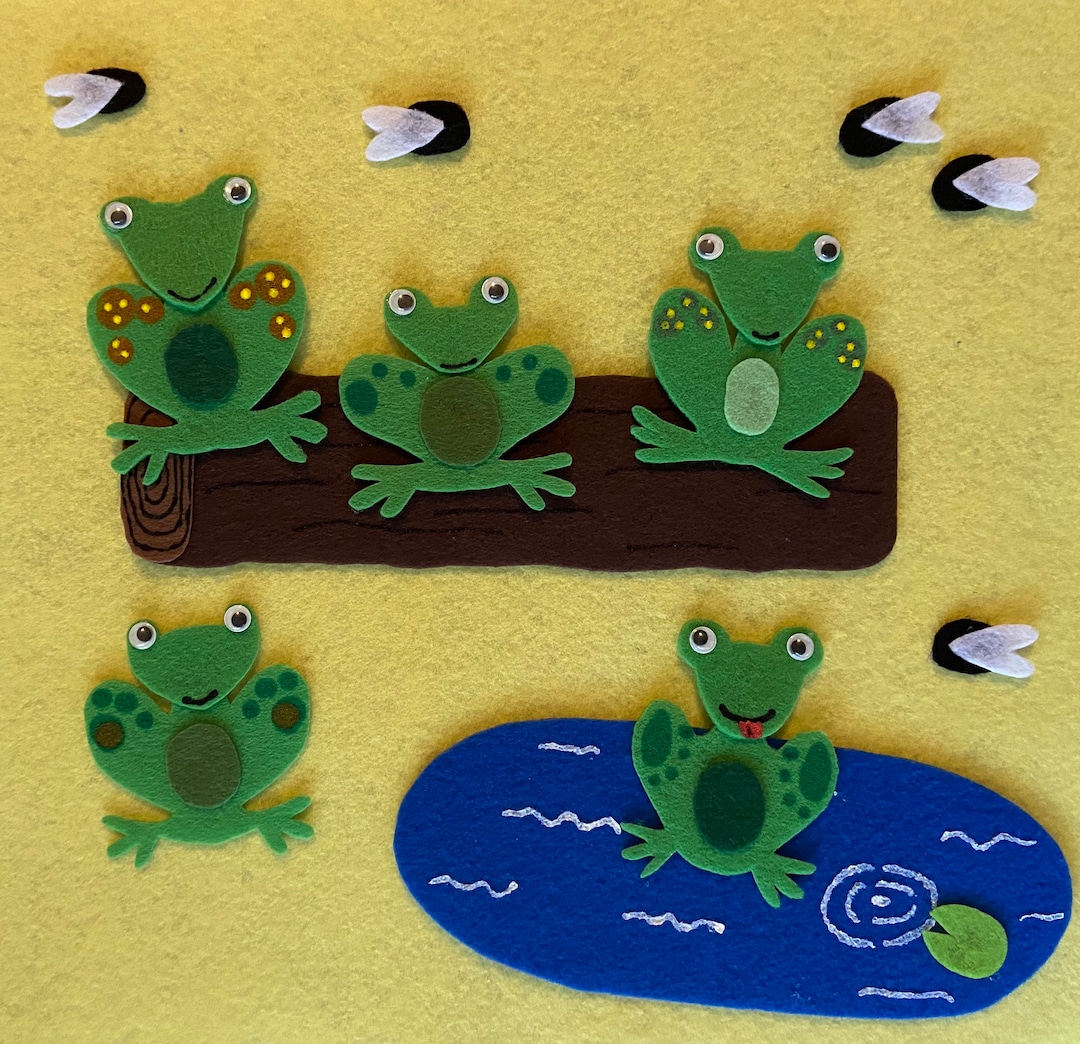 Five Speckled Frogs / Felt Storyboard / Felt Play / Preschool Songs / 5 ...