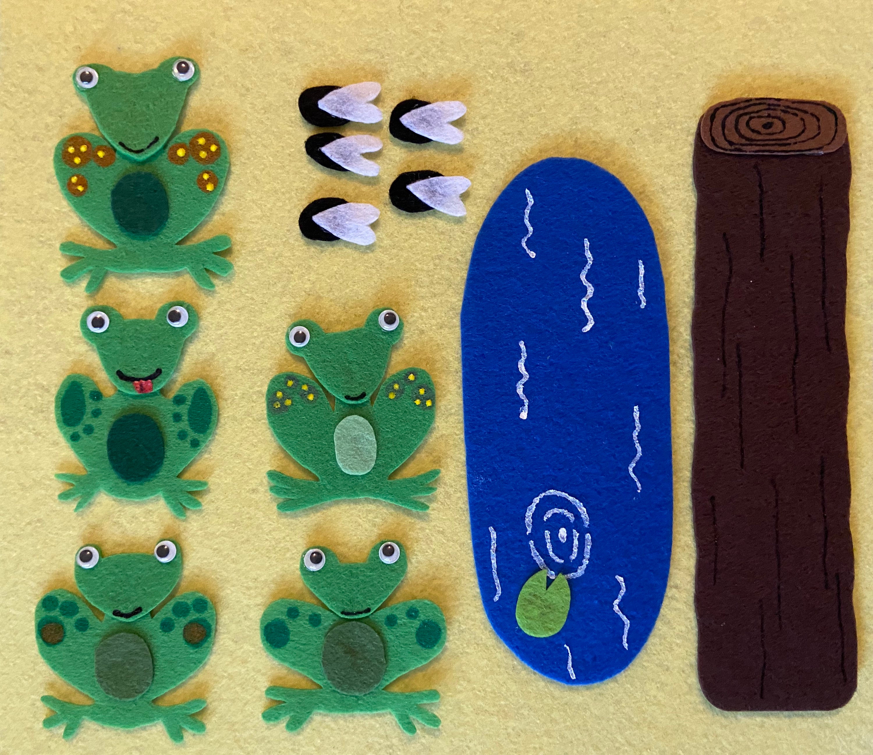 Five Speckled Frogs / Felt Storyboard / Felt Play / Preschool Songs / 5 ...