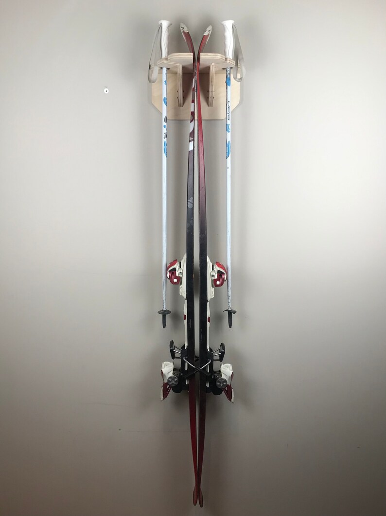 Individual Ski Rack Wall Mount / Wooden Ski Storage / Handmade - Etsy