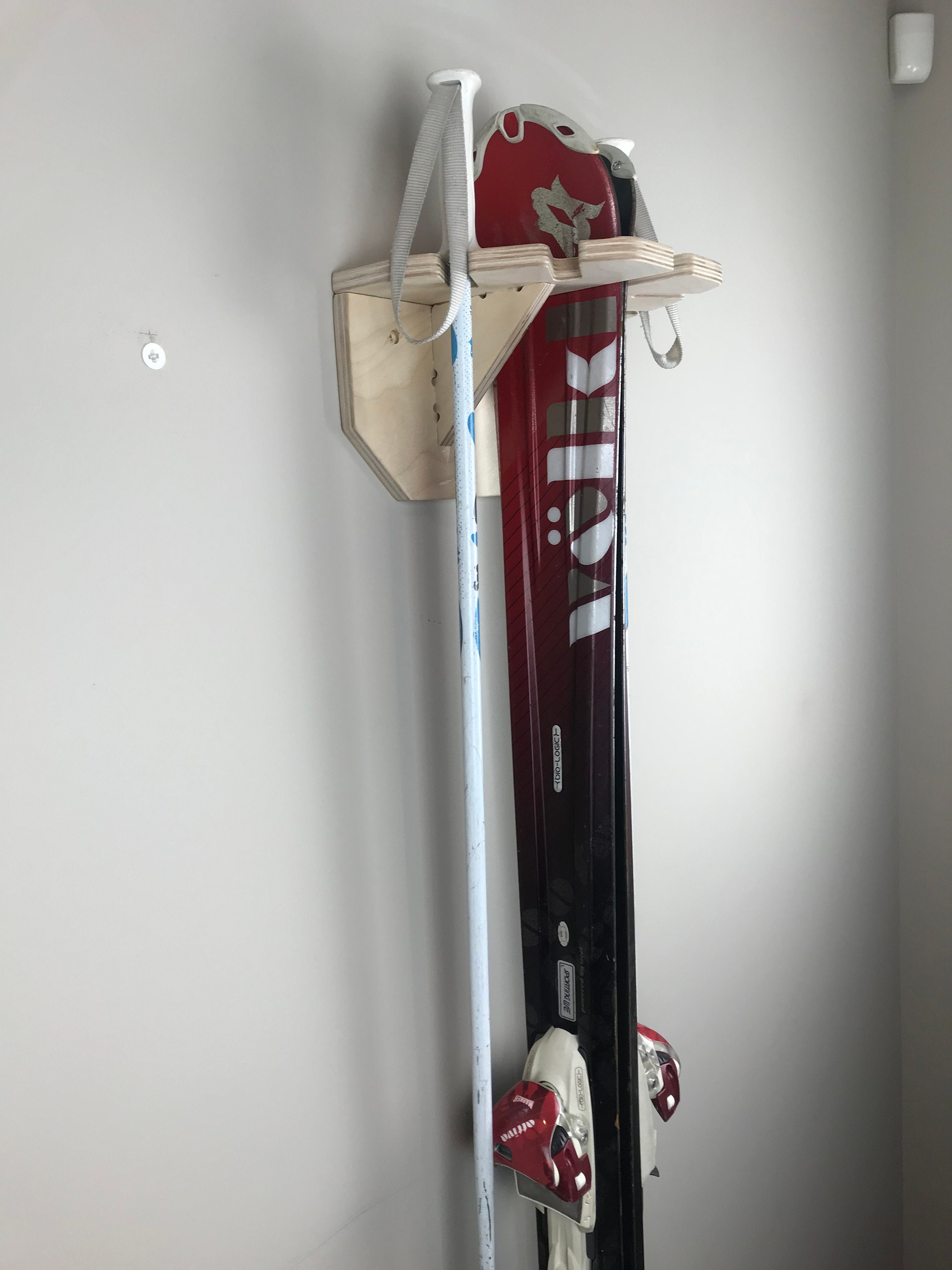Individual Ski Rack Wall Mount / Wooden Ski Storage / Handmade Ski ...