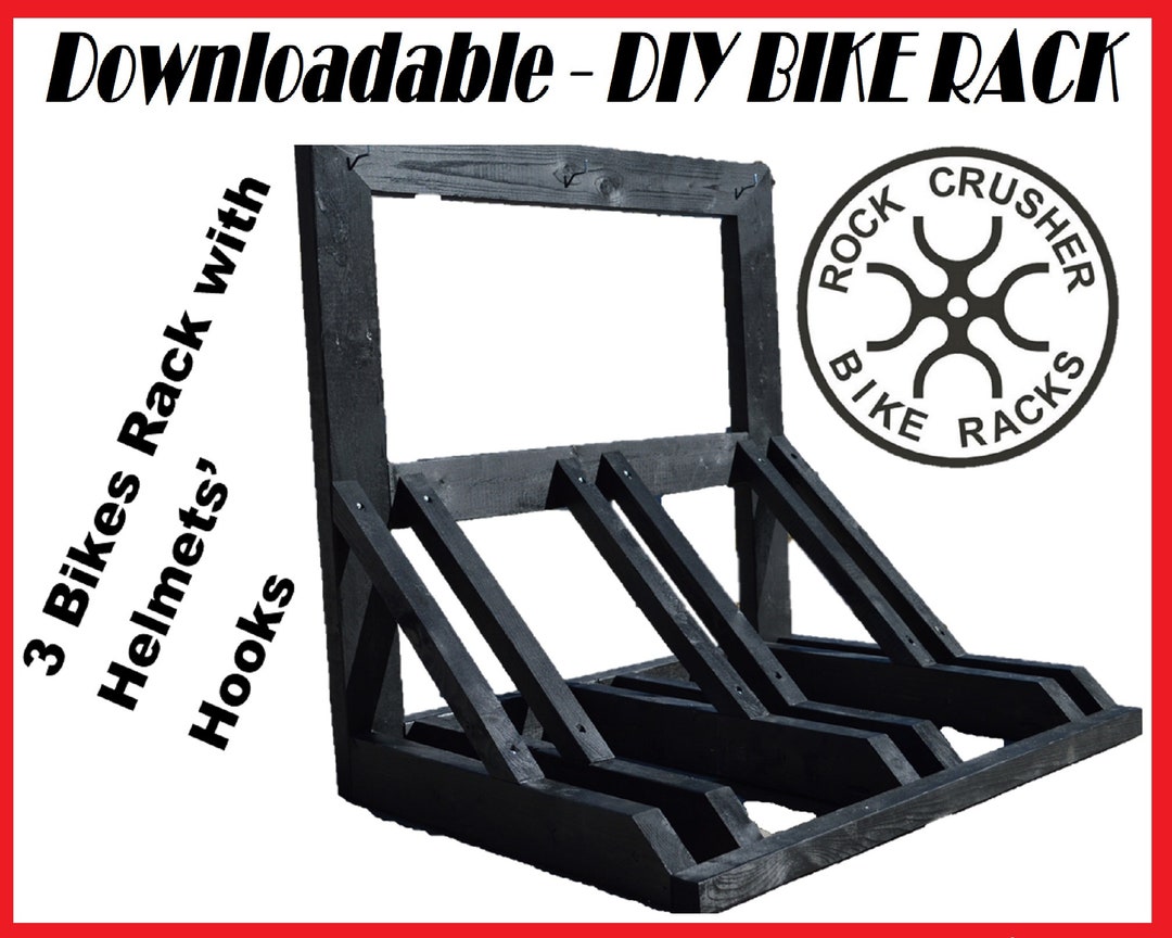 DIY Triple Wooden Bike Rack Plans - Handmade Stand Tutorial - Bicycle ...