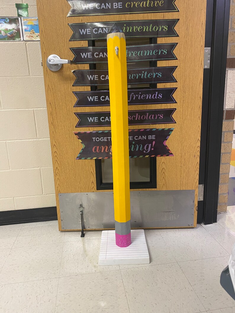 Pencil Stand-4ft Teacher Pencil Decor, Classroom Decor, Door Hanger ...