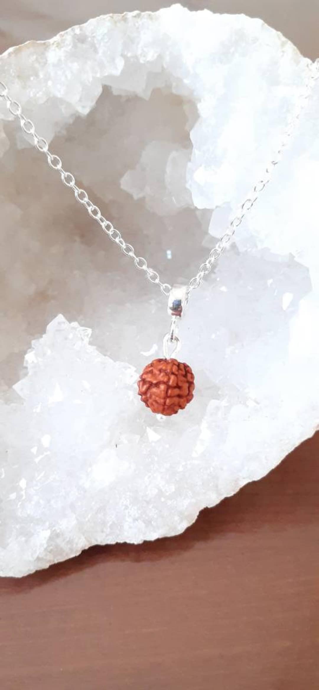 Unique Rudraksha Seed Pendant Solid Silver Solid Silver Chain Necklace ...