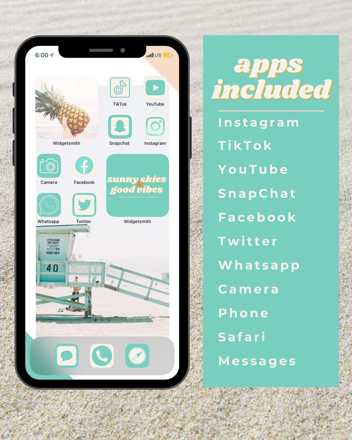 Tropical Aesthetic Ios17 OVER 10+ App Icons, WIDGETS Beach Bundle - Etsy