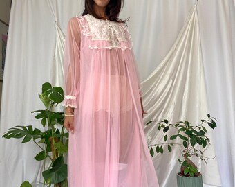 Pink Peignoir Set | Etsy