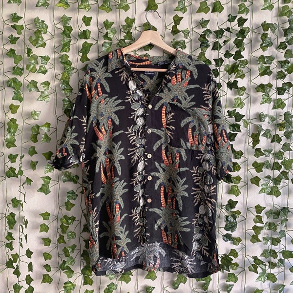 Palm Tree Button up Shirt - Etsy