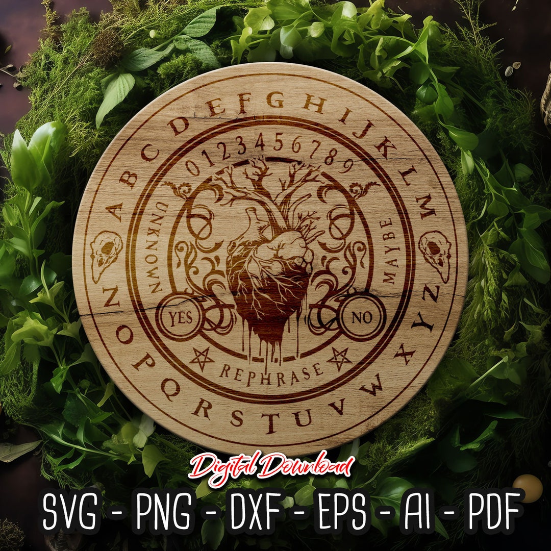 Pendulum Board Tree of Life Heart SVG, Dowsing Divination Message Board ...