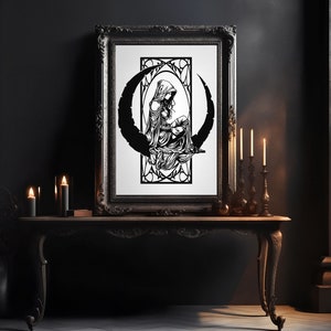 Gothic Moon Girl SVG, Woman Svg, Dark Svg, Mystic Svg, Witch Svg ...