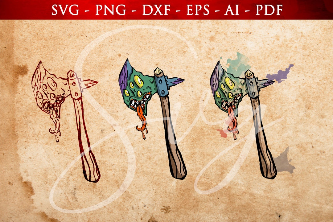 Mimic Axe Svg, Dnd Battle Axe Clipart, D20, Mimic Clip Art, Monster ...