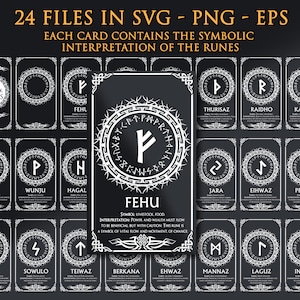 Elder Futhark Runes Oracle Cards SVG, Celtic Runes Svg, Oracle Deck ...