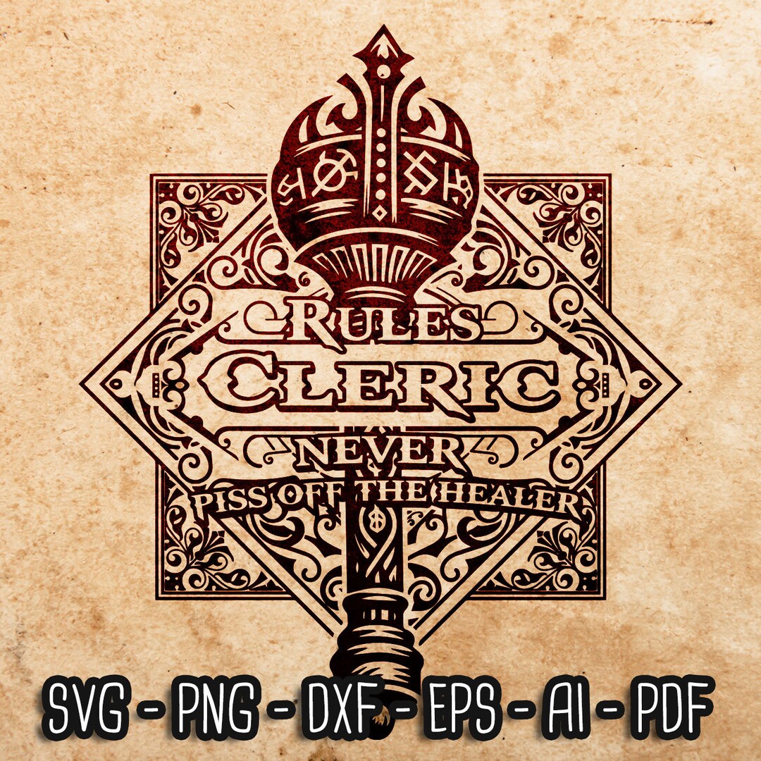 Cleric Rules SVG, RPG Class Emblem, D20, Rpg Games Svg, Pathfinder ...